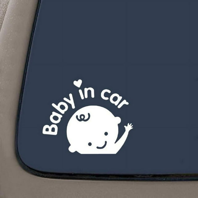 Safety Sign "Baby in Car" Car White Decal Car Sticker | Vinyl Decal | 6 ...