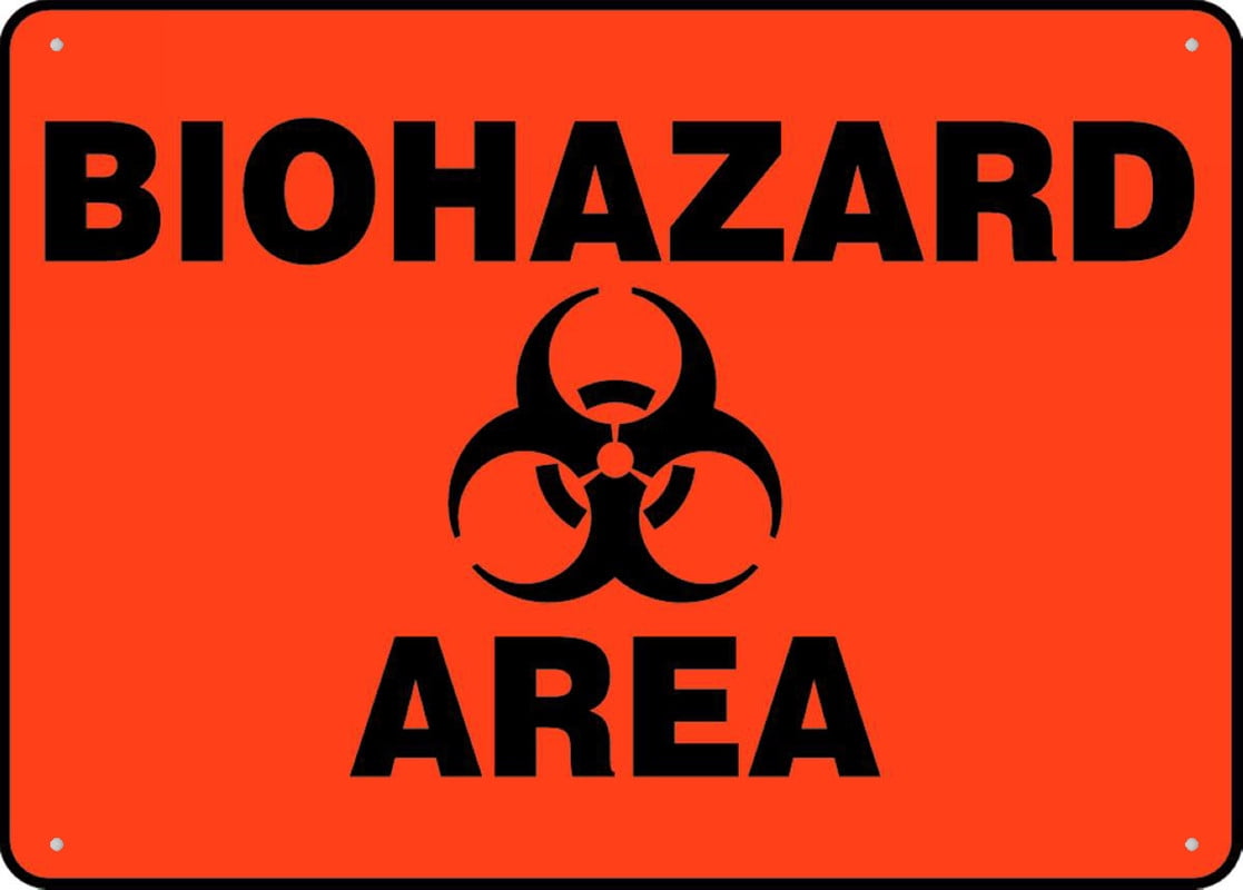 Safety Sign Biohazard Area Signs Outdoor, Uv Printed Aluminum 12 X 8 In ...
