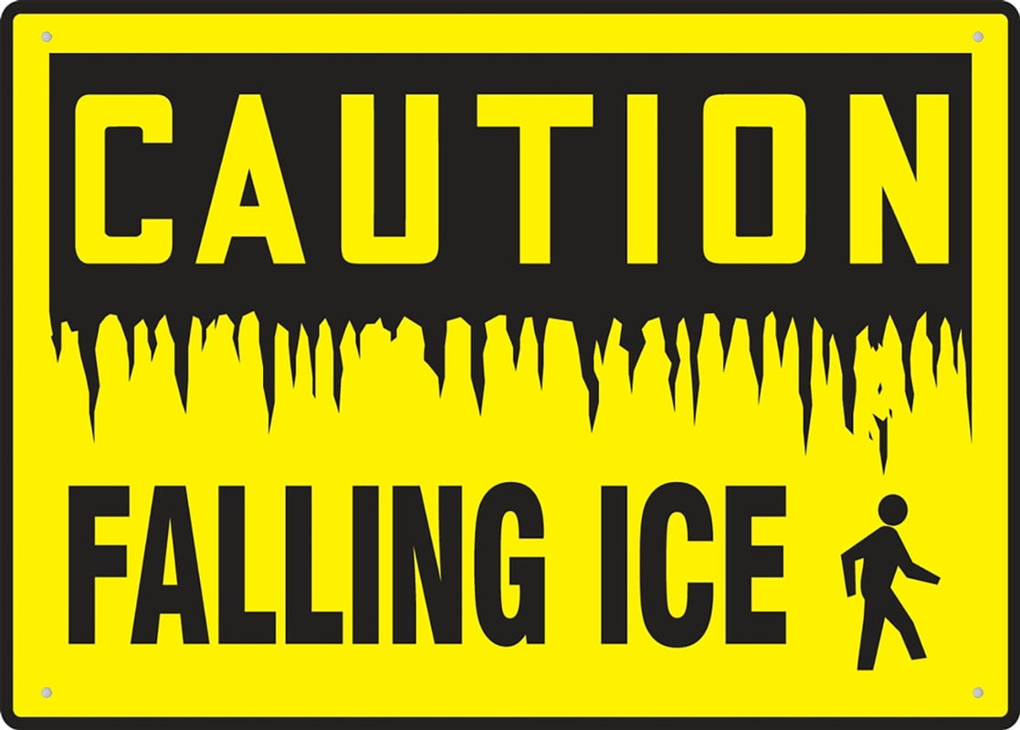 Safety Sign Caution Falling Ice 12X8 Inches Metal Aluminum Signs ...