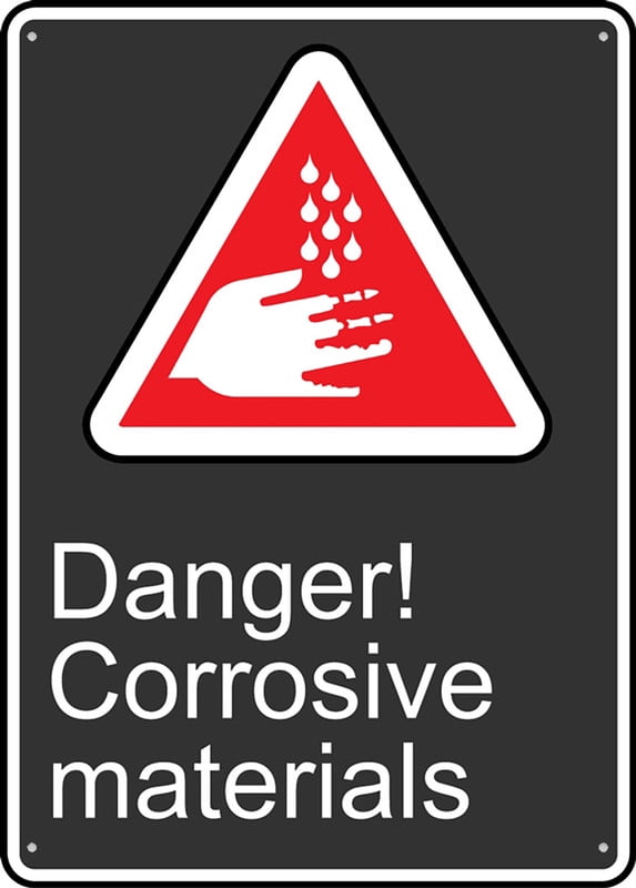 Safety Sign Danger Corrosive Materials 8X12 Inch Rust Free Aluminum,Uv ...