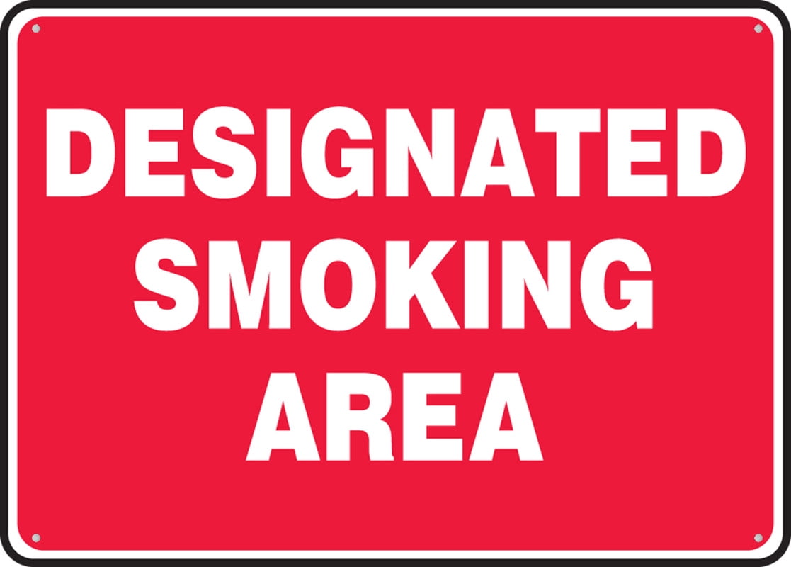 Safety Sign Designated Smoking Area 8X12 Inch Rust Free Aluminum Easy ...