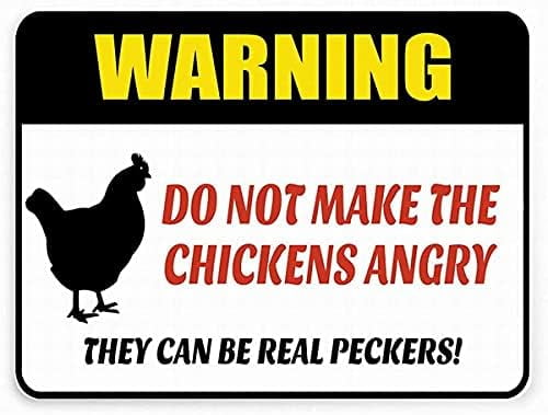 Safety Sign Do Not Make The Chickens Angry Warning Caution Tin Signs ...