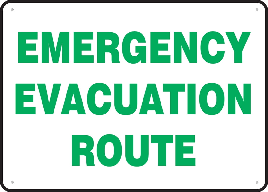 Safety Sign Emergency Evacuation Route For House 12" X 8" Yard Sign ...