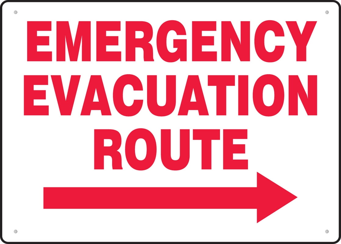 Safety Sign Emergency Evacuation Route Right Arrow Outdoor Metal Sign ...