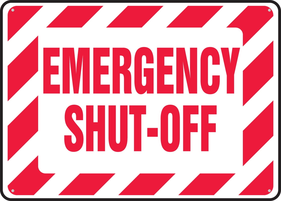 Safety Sign Emergency Shut Off 12X8 Inches Metal Aluminum Signs ...
