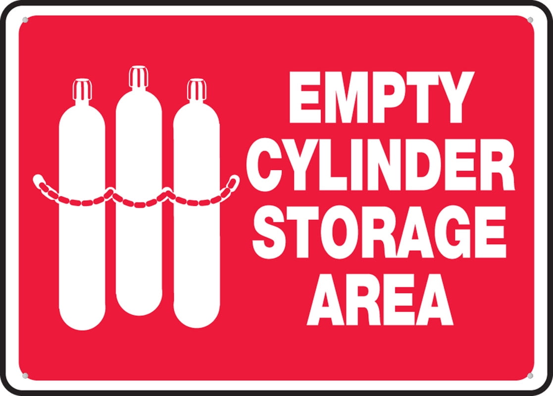 Safety Sign Empty Cylinder Storage Area 8"X12" Rust Free Aluminum Signs ...