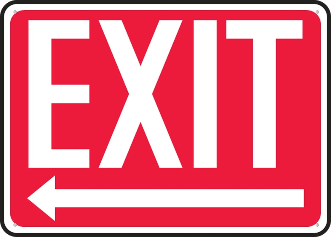 Safety Sign Exit Left Arrow 8X12 Inch Rust Free Aluminum,Uv Ink ...