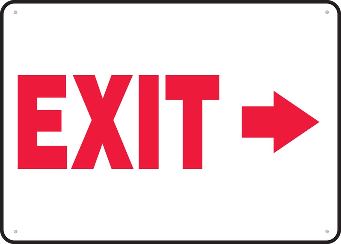 Safety Sign Exit Right Arrow Warning Tin Sign Home Kitchen Farm Garden ...