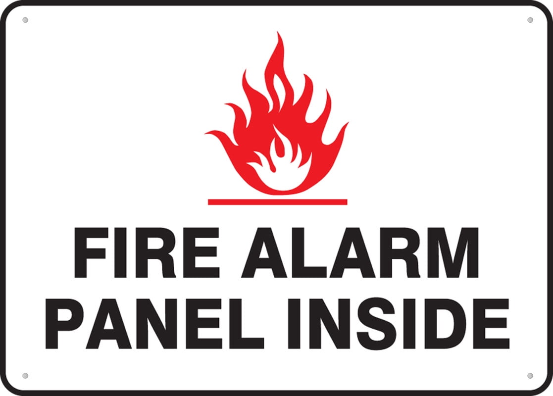 Safety Sign Fire Alarm Panel Inside Graphic Aluminum 8X12 Inch Uv Ink ...