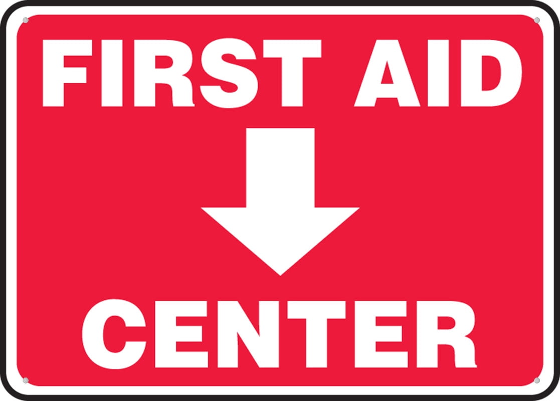 Safety Sign First Aid Center 12X8 Inch Tin Sign Great For Garden And ...