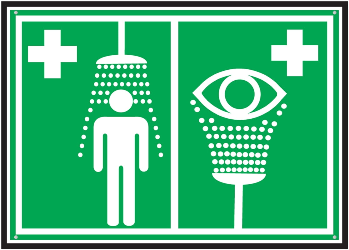 Safety Sign First Aid Emergency Shower And Eye Wash Pictogram 12X8 Inch ...