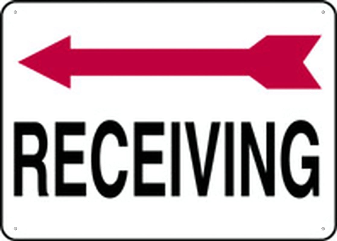 Safety Sign Left Arrow Receiving 8 X 12 Inches Rust Free . Aluminum ...