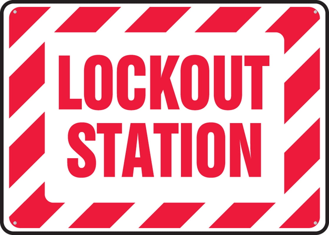 Safety Sign Lockout Station Aluminum 8X12 Inch Uv Ink Printed For House ...