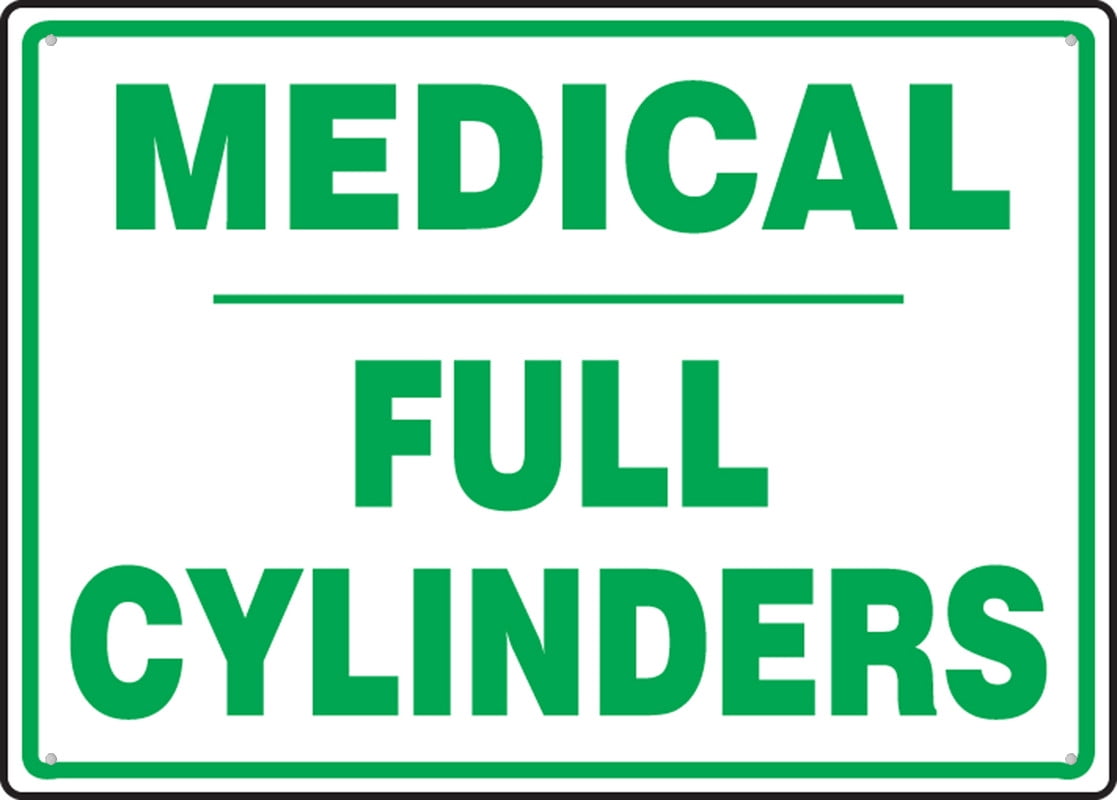 Safety Sign Medical Full Cylinders 12X8 Inch Aluminum Uv Ink Printed ...