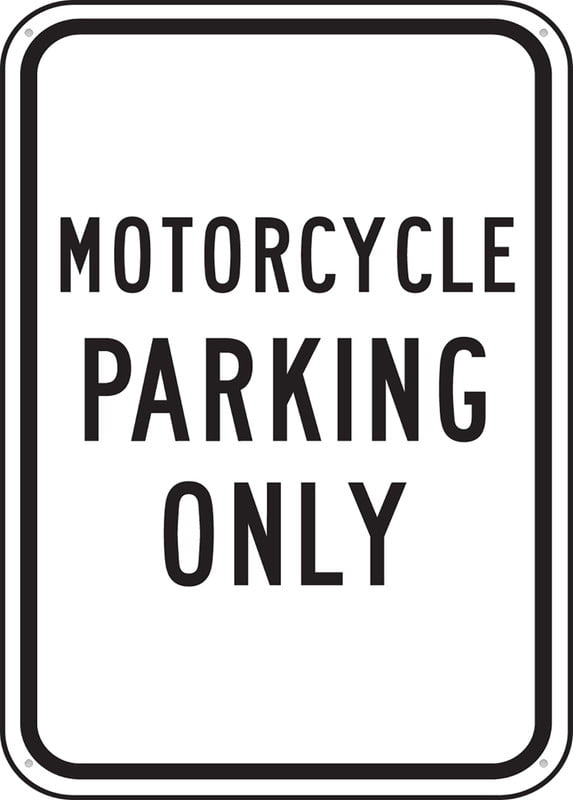 Safety Sign Motorcycle Parking Only 8 X 12 Inches Rust Free . Aluminum ...