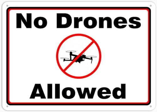 Safety Sign No Drones Allowed Rust Free Aluminum 12 X 8 In ...