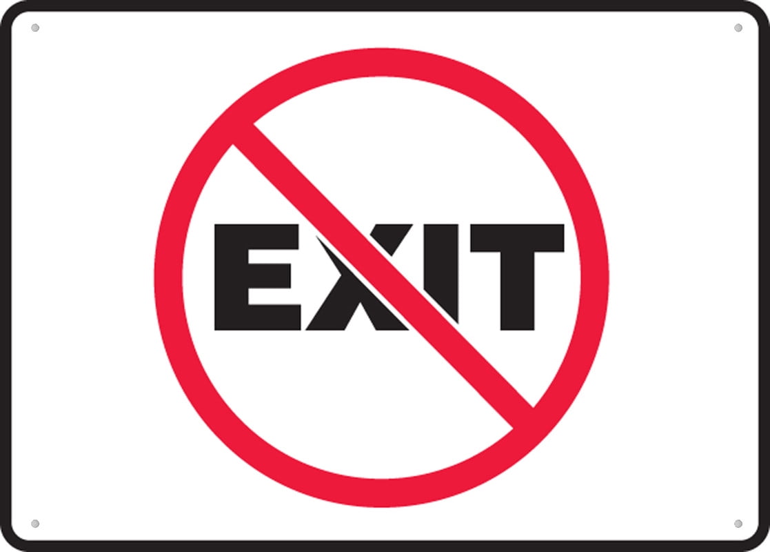 Safety Sign No Exit Pictorial 8X12 Inch Rust Free Aluminum Easy To Read ...