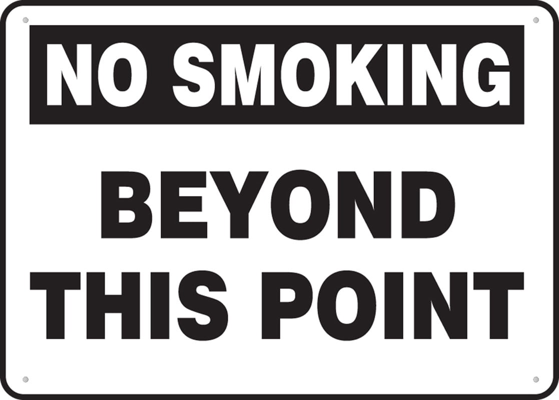 Safety Sign No Smoking Beyond This Point Metal 12X8 Inch Rust Free ...