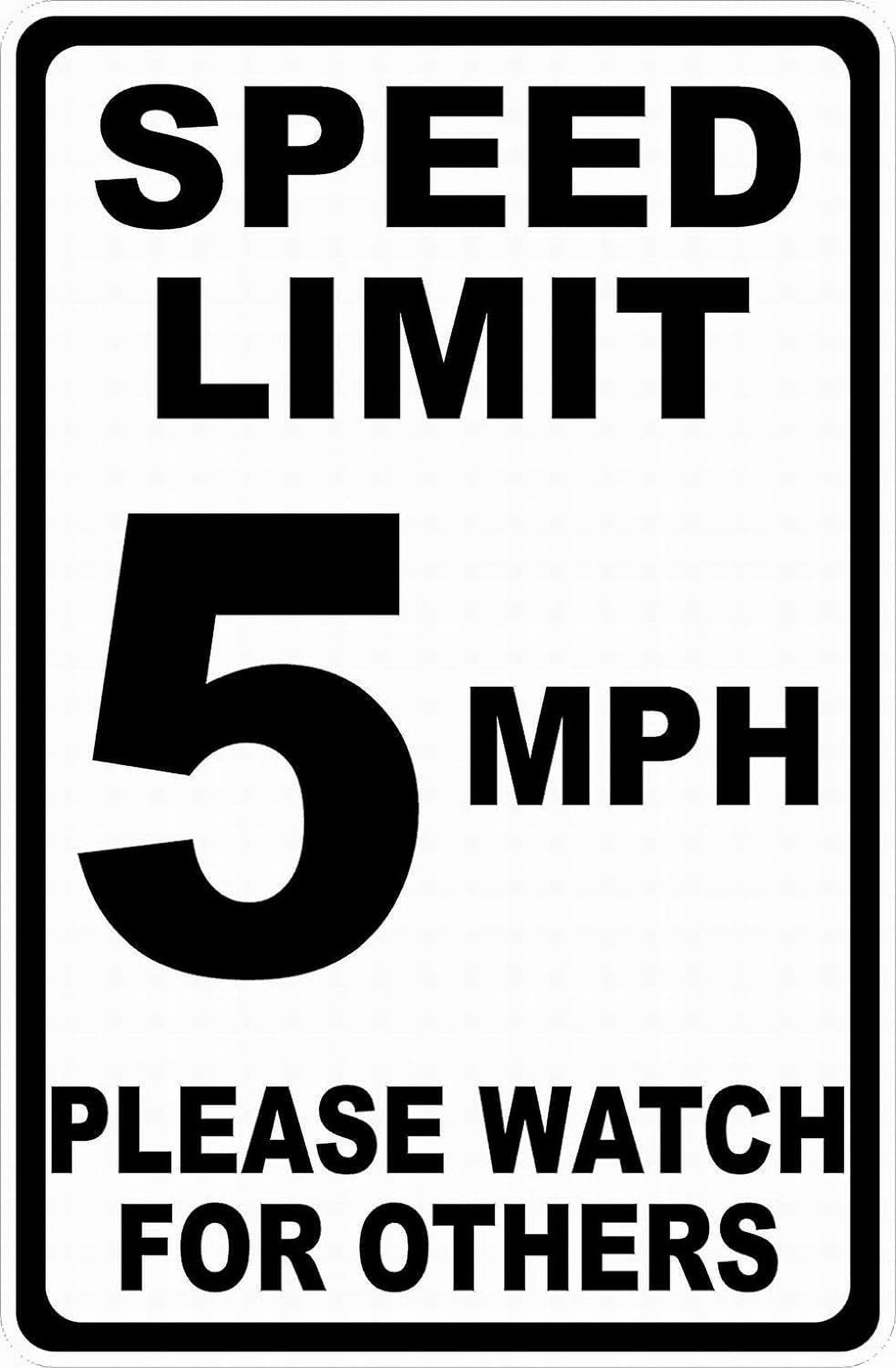 Safety Sign Notice Danger Warning 12x16 Tin Sign Decor Speed Limit 5 ...