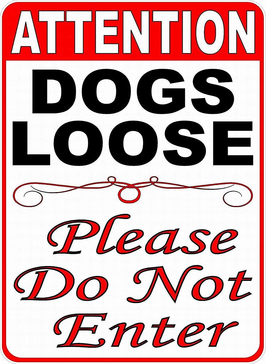 Safety Sign Notice Danger Warning 8x12 Tin Sign Decor Attention Dogs ...
