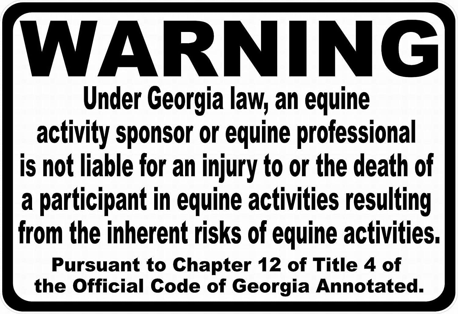 Safety Sign Notice Danger Warning 8x12 Tin Sign Decor Georgia Equine ...