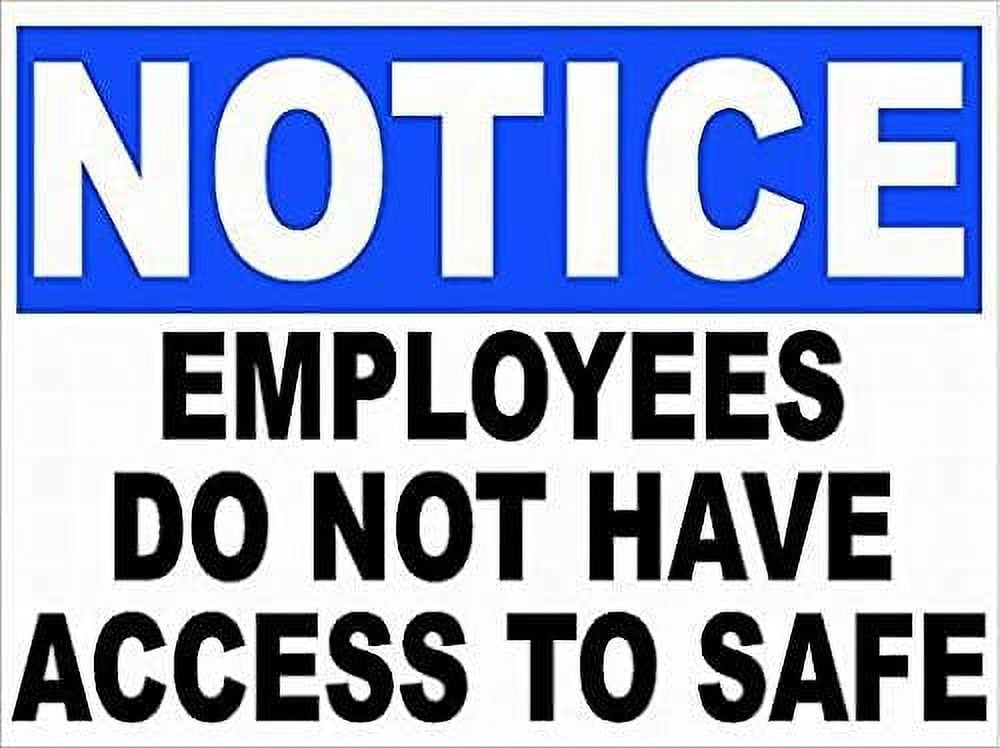 Safety Sign Notice Danger Warning 8x12 Tin Sign Decor Notice Employees ...