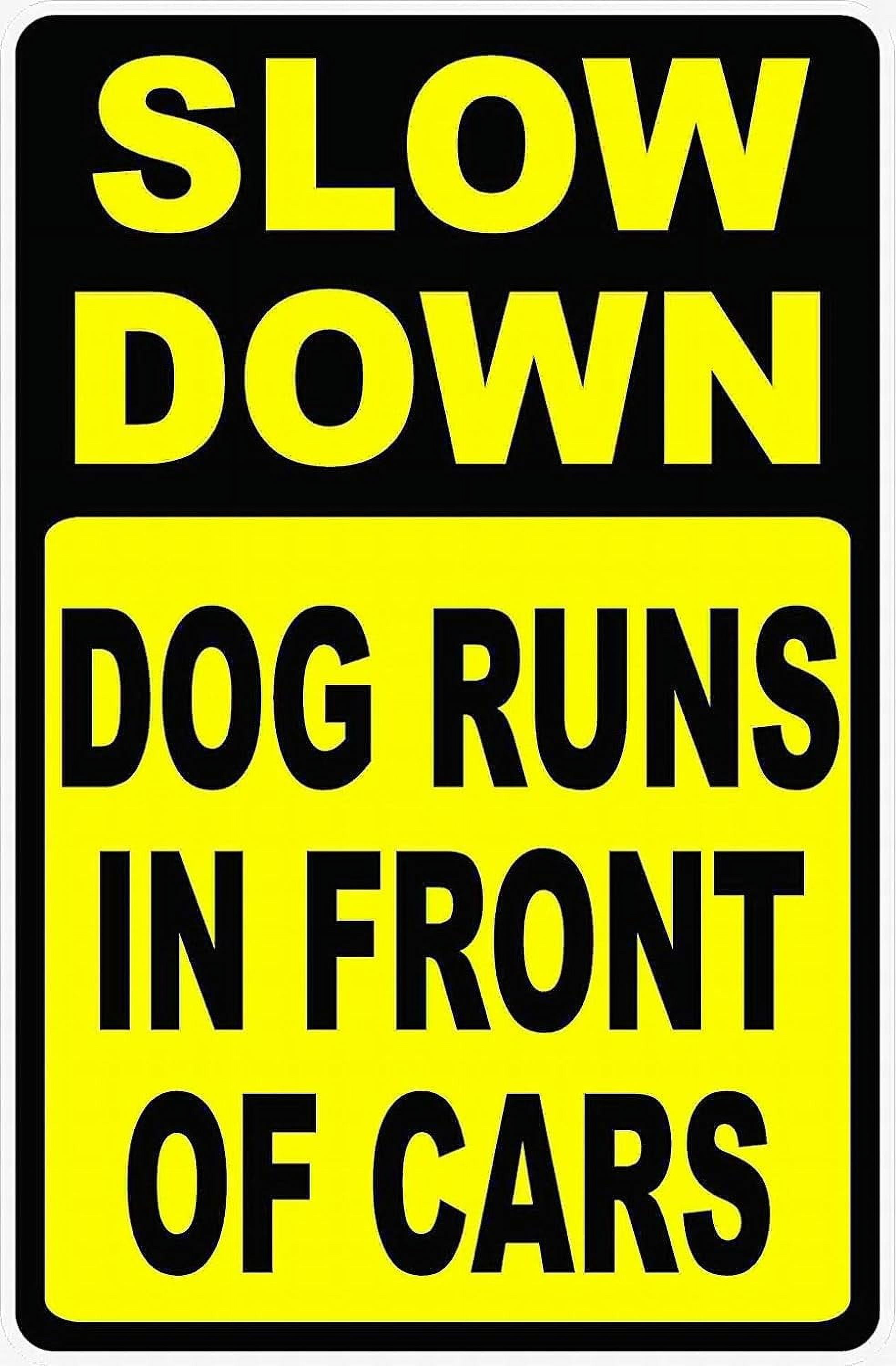 Safety Sign Notice Danger Warning 8x12 Tin Sign Decor Slow Down Dog ...