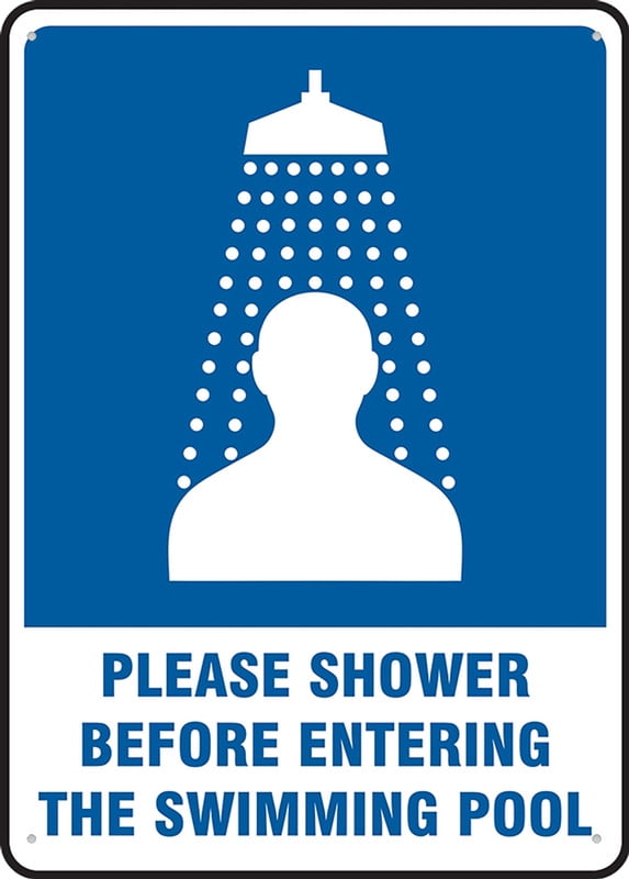 Safety Sign Please Shower Before Entering The Swimming Pool Metal 12X8 ...