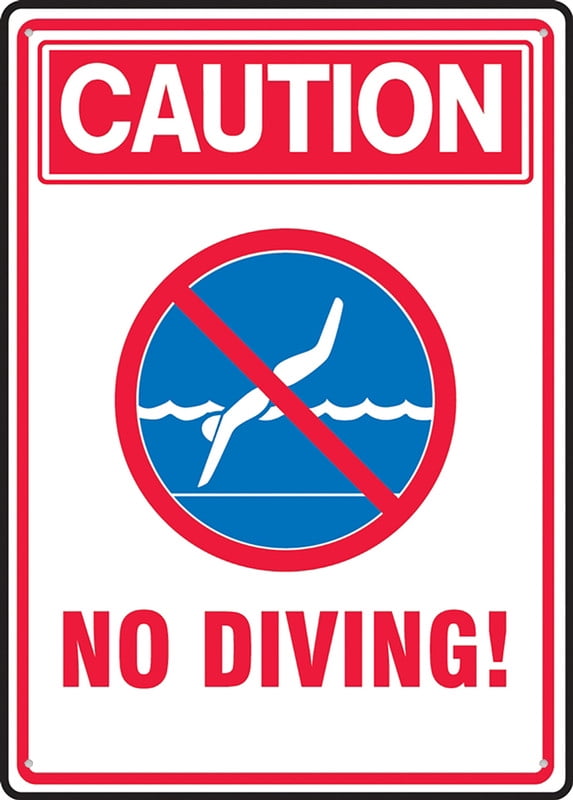 Safety Sign Pool Rules Caution No Diving Signs Outdoor, Uv Printed ...