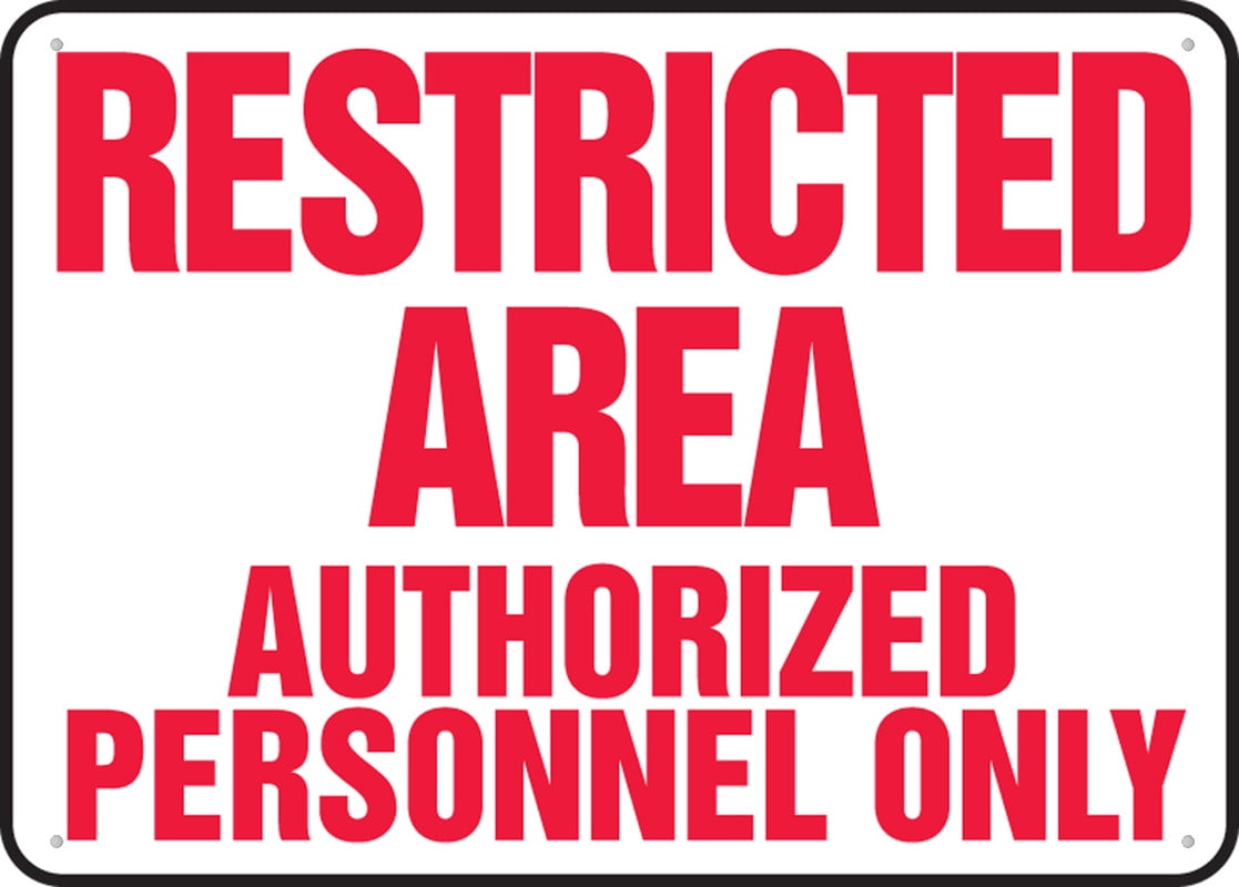Safety Sign Restricted Area Authorized Personnel Only Metal Signs 12X8 ...