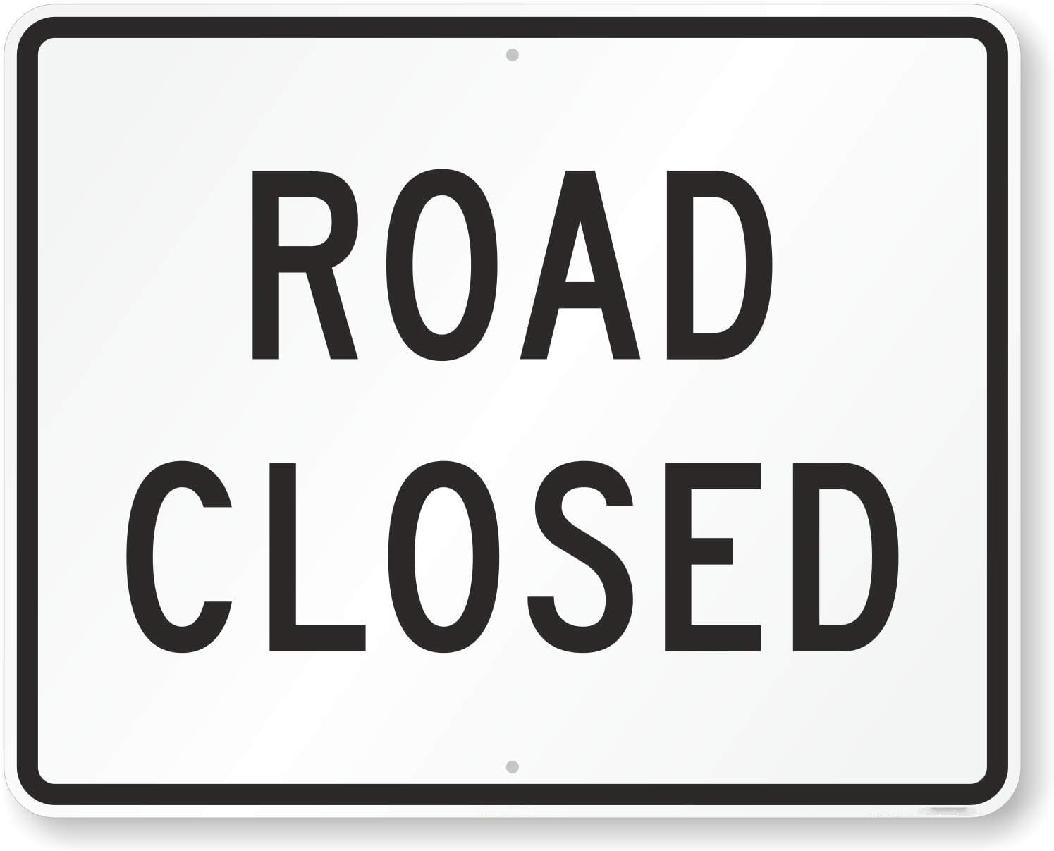 Safety Sign - Road Closed.8x12 Inch Metal Tin Sign UV Protected and ...