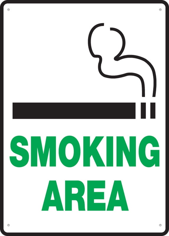 Safety Sign Smoking Area 8X12 Inch Rust Free Aluminum Easy To Read ...