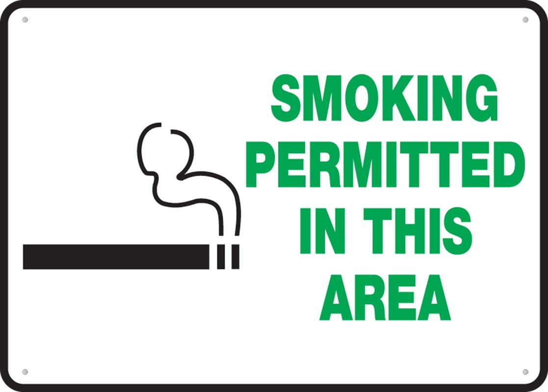 Safety Sign Smoking Permitted In This Area Signs Outdoor, Uv Printed ...