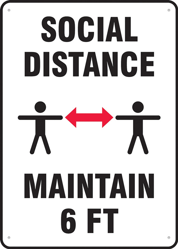 Safety Sign Social Distance Maintain 6 Ft Outdoor Metal Sign - 12 X 8 ...