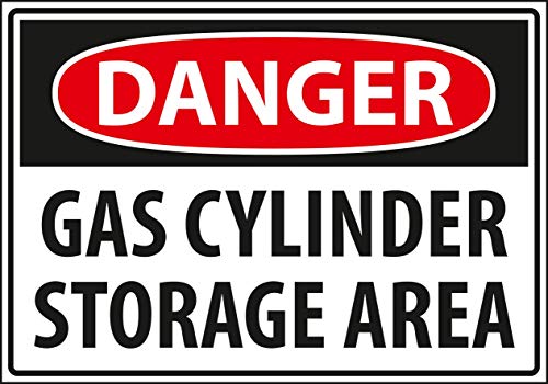 Safety Sign, Warning - Caution gas cylinder storage area, Size 10 x 7 ...
