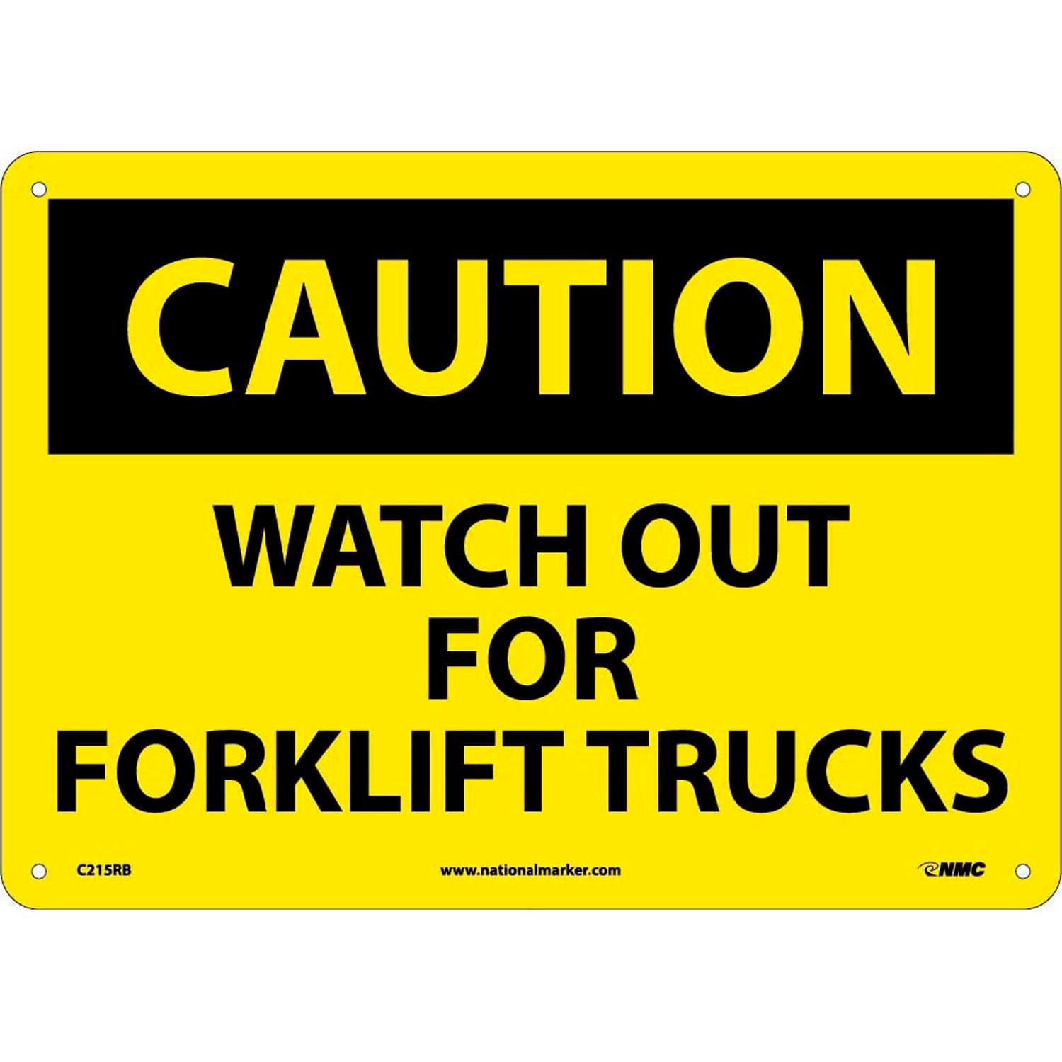Safety Signs - Caution Watch Out Forklift Trucks - Rigid Plastic 10""H ...