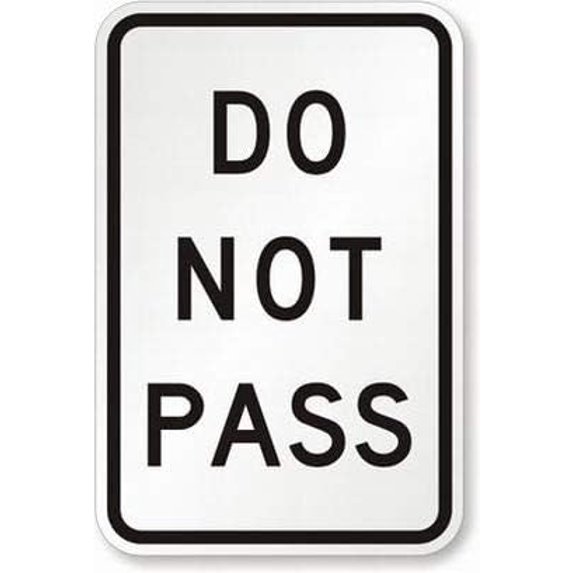 Safety Signs Outdoor Wall Art Decor Do Not Pass Sign Warning Tin Metal ...