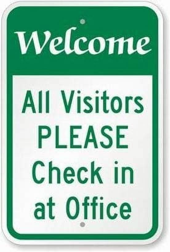 Safety Signs Outdoor Wall Art Decor Welcome, All Visitors Please Check ...