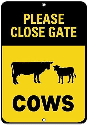 Safety Signs, Please Close Gate Cows Activity Sign Farm Sign, Novelty ...