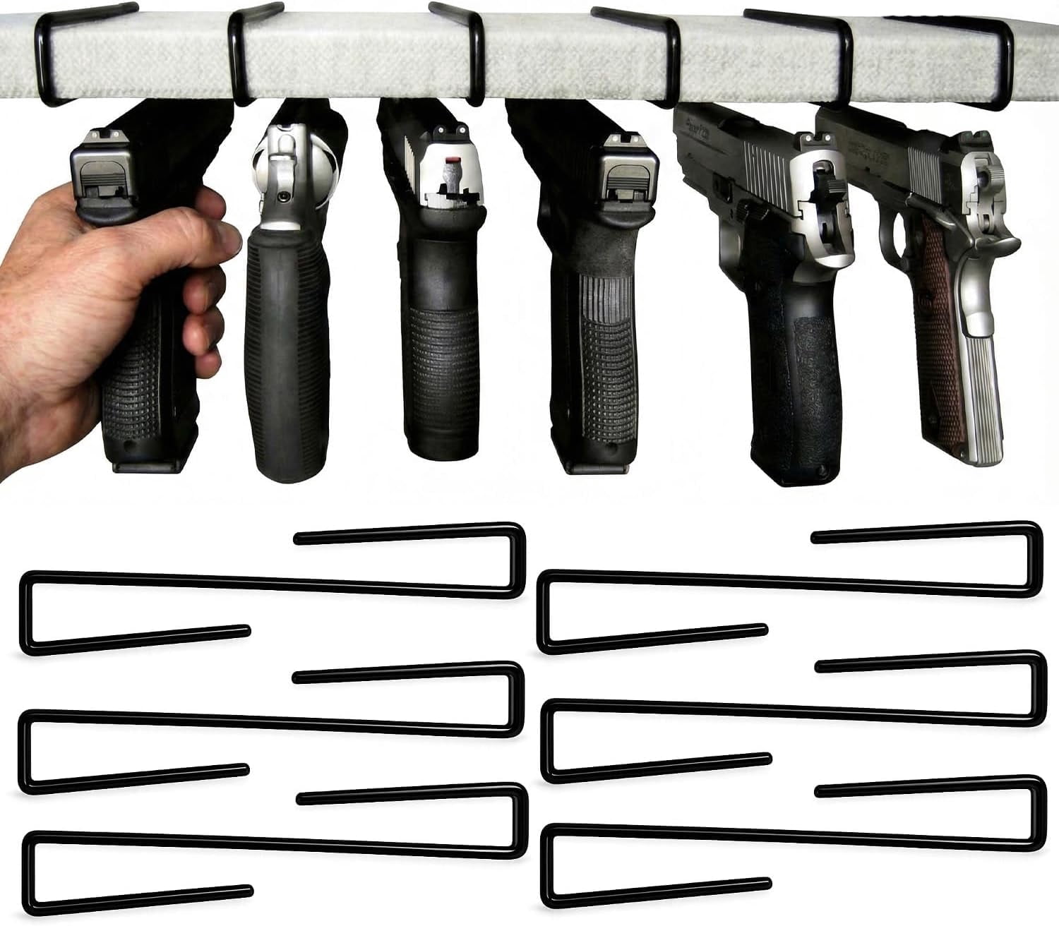 SAFETY STORAGE Handgun Hangers 6pk - Made in USA - Original Gun Safe ...
