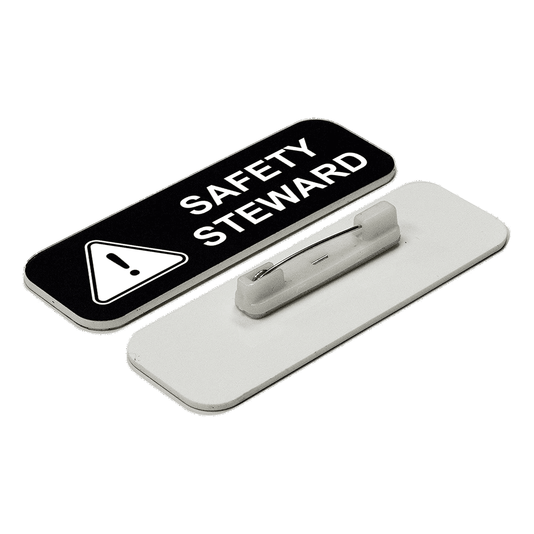 Safety Steward 1 x 3" Name Tag/Badge, Black, (3 Pack) - Walmart.com