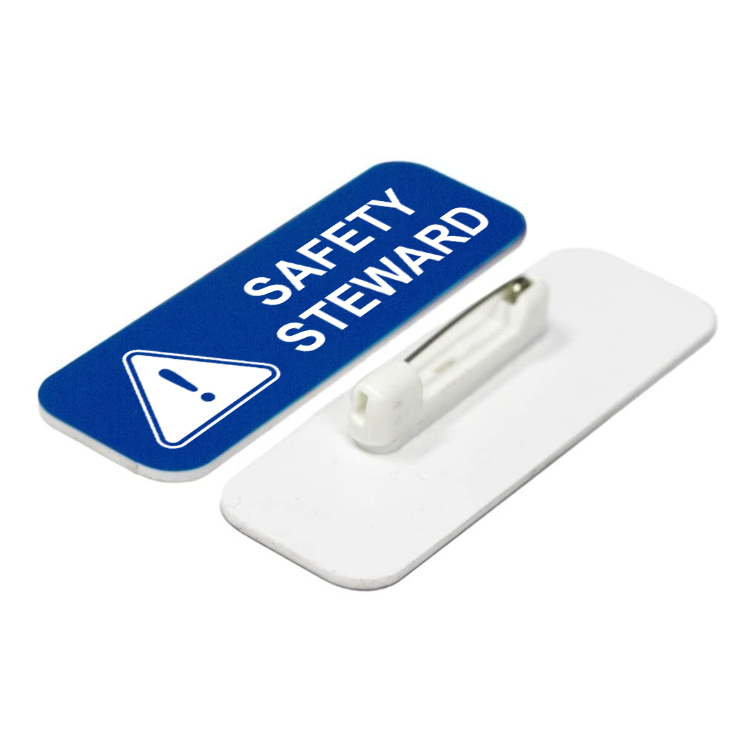 Safety Steward 1 x 3" Name Tag/Badge, Blue, (3 Pack) - Walmart Business ...