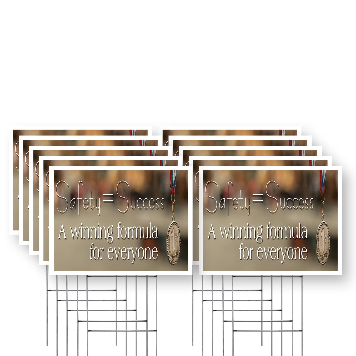 Safety Success Winning Form Yard Sign 10 Pack of 12 Inch x 16 Inch ...