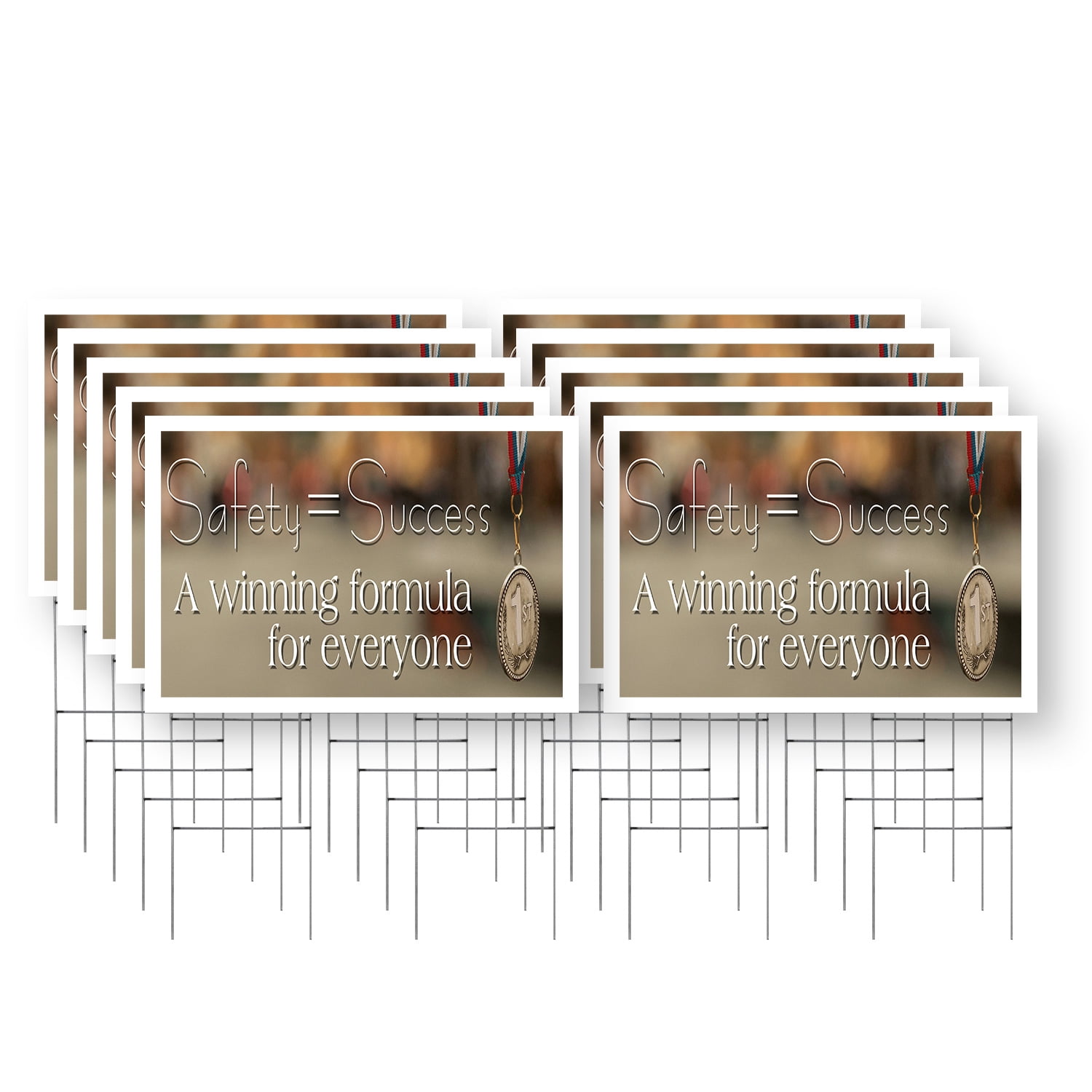 Safety Success Winning Form Yard Sign 10 Pack of 24 Inch x 36 Inch ...