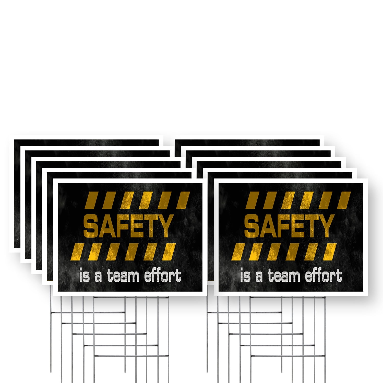 Safety Is a Team Effort Yard Sign 10 Pack of 18 Inch x 24 Inch Single ...