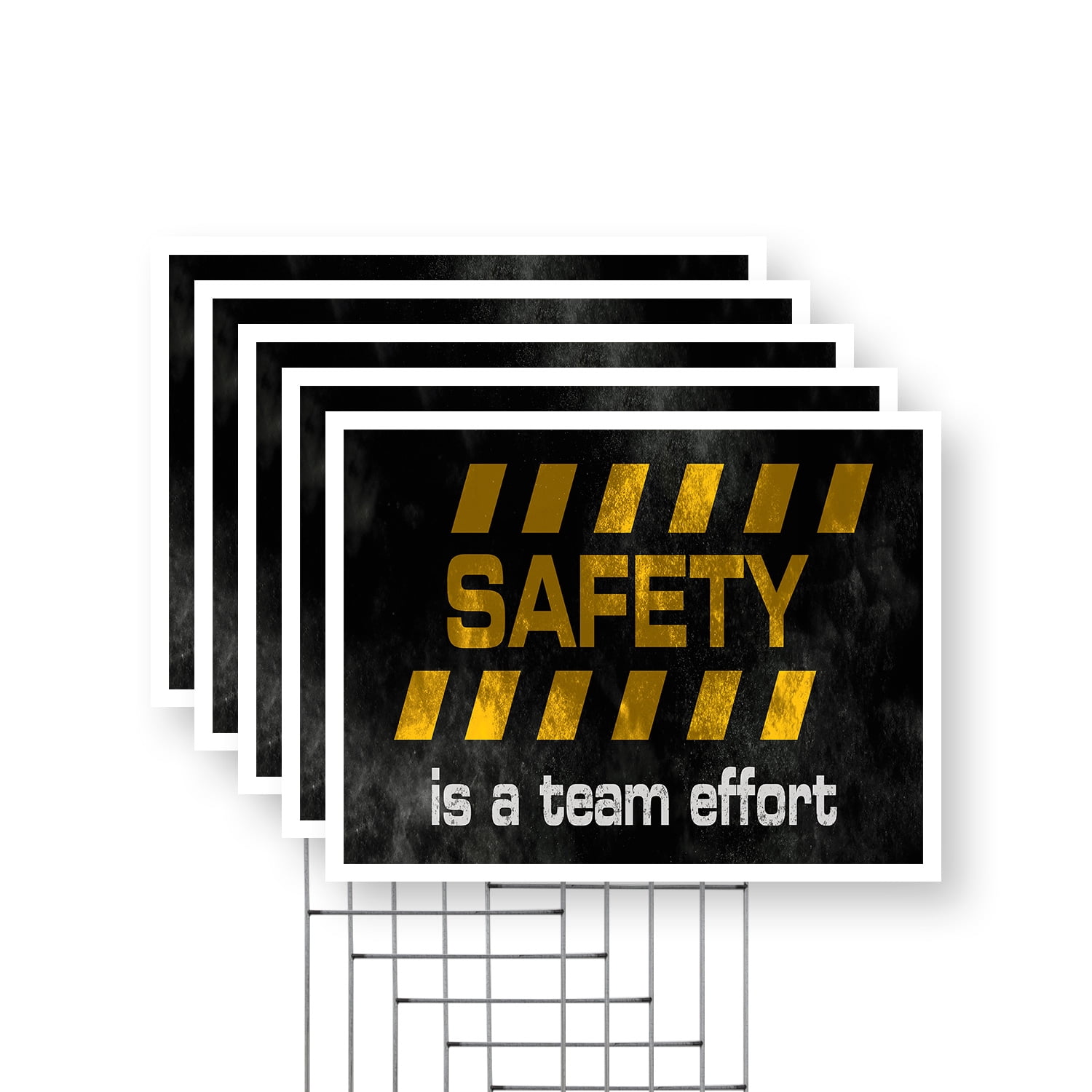 Safety Is a Team Effort Yard Sign 5 Pack of 12 Inch x 16 Inch Double ...