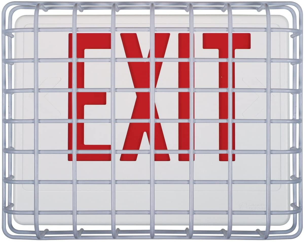 Safety Technology International Wire Guard,Steel,White,13 3/4,Exit Sign ...