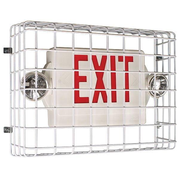 Safety Technology International Wire Guard,Steel,White,20 1/2,Exit Sign ...