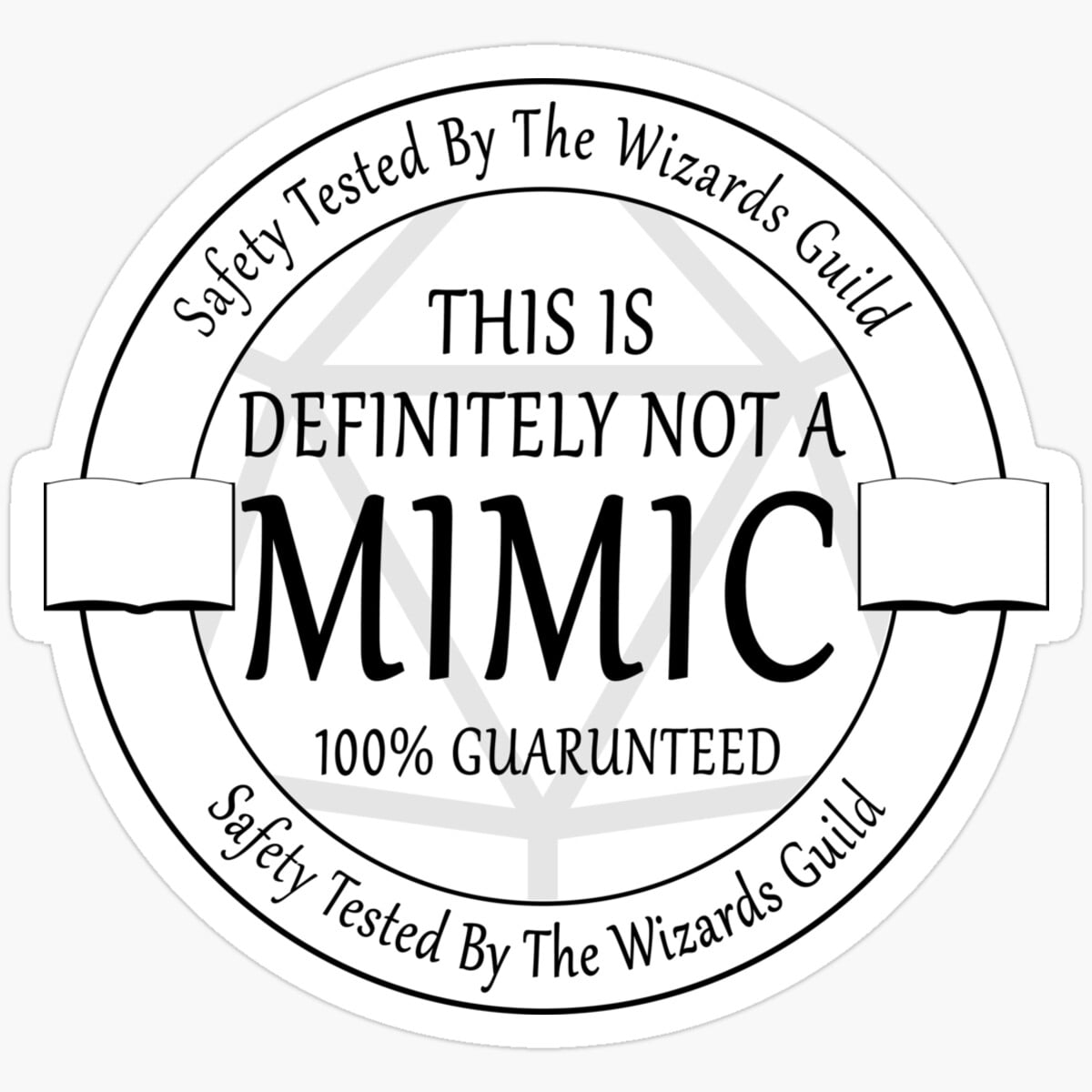 "Safety Tested For Mimics" By The Wizard'S Guild Sticker. Gift For You ...
