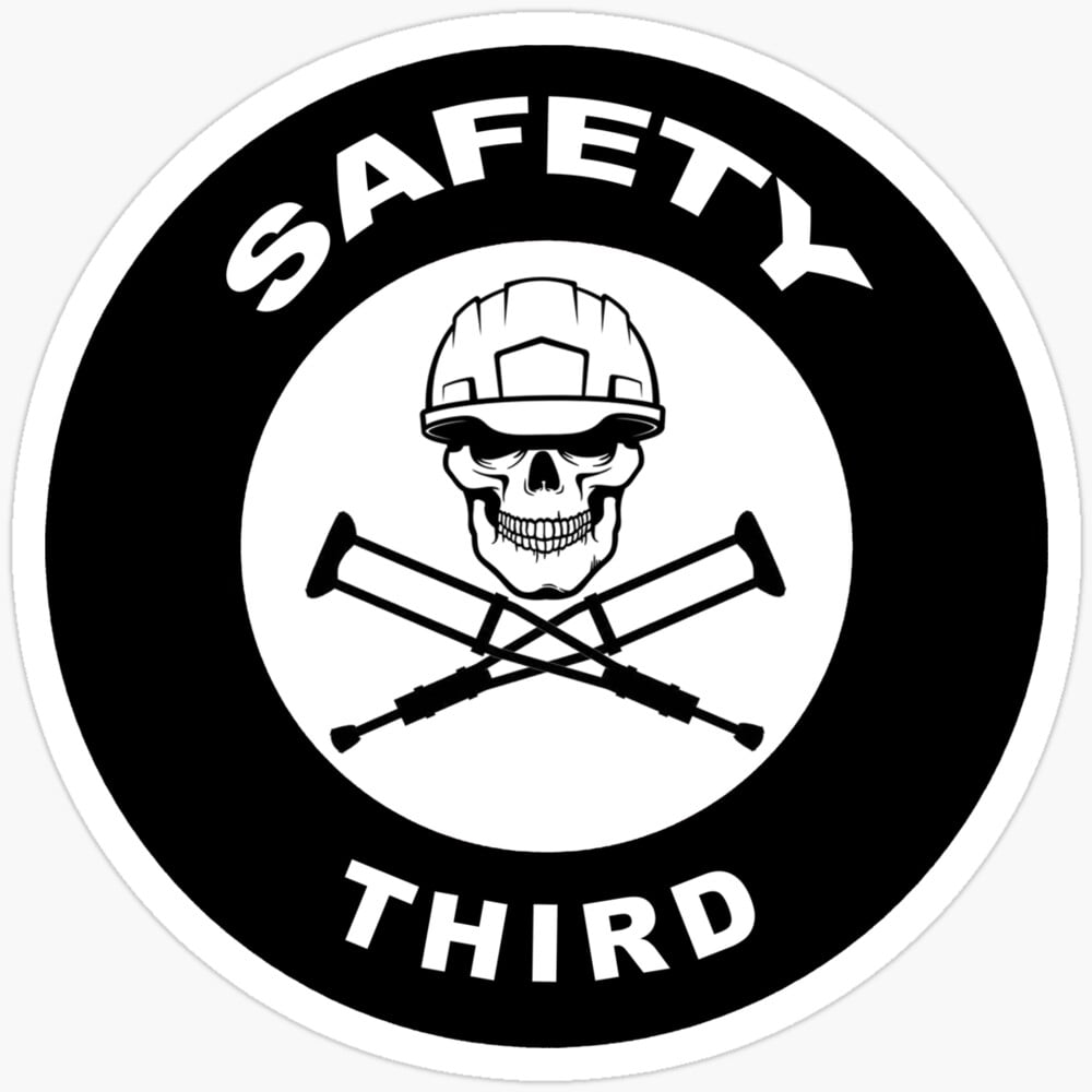 Safety Third Skull And Crutches Sticker Phone Decal Water Bottle ...